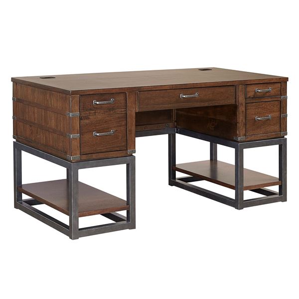 Canfield 61-Inch Pedestal Desk | ICF-371B/-T | aspenhome | AFW.com