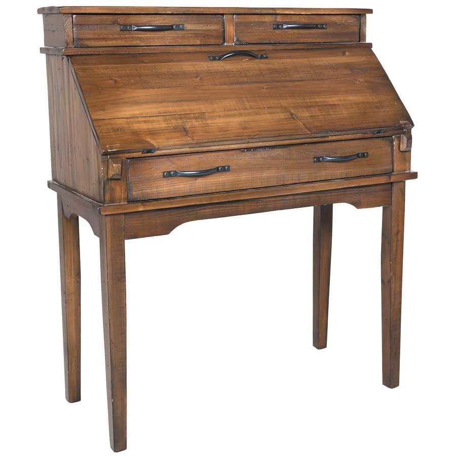 4 Drawer Rustic Drop Leaf Desk | AFW.com
