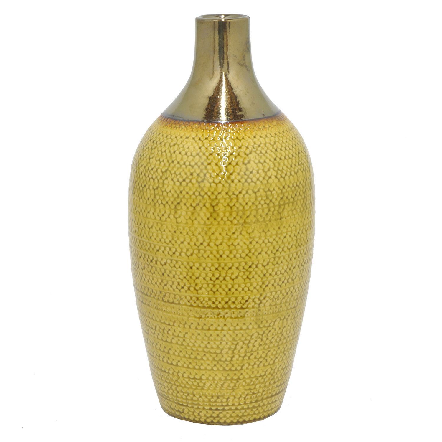 Yellow Gold Ceramic Vase | AFW.com