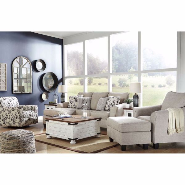 Abney Platinum Leaves Swivel Accent Chair - Ashley Furniture | AFW.com