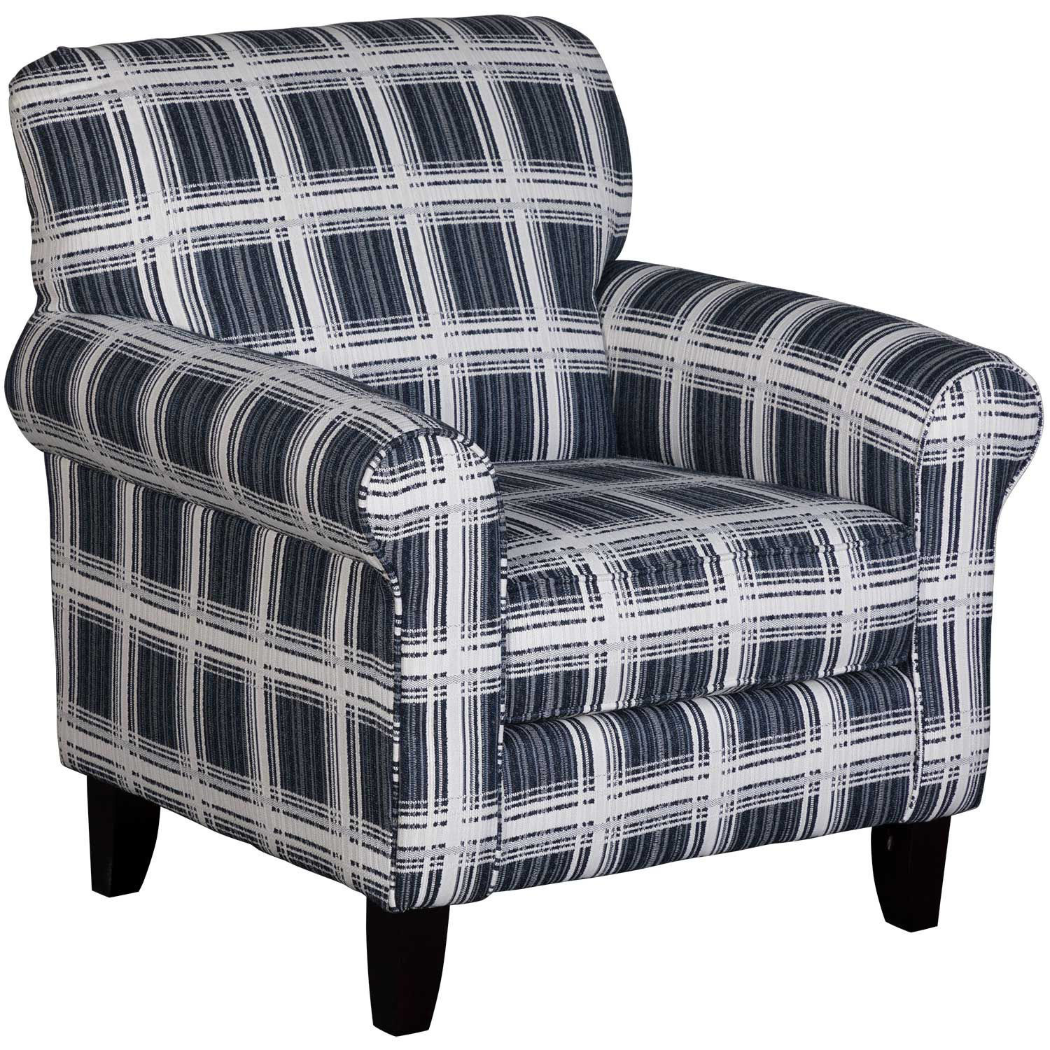 Penny Navy Plaid Accent Chair | 512 STANZA NAVY | | AFW.com