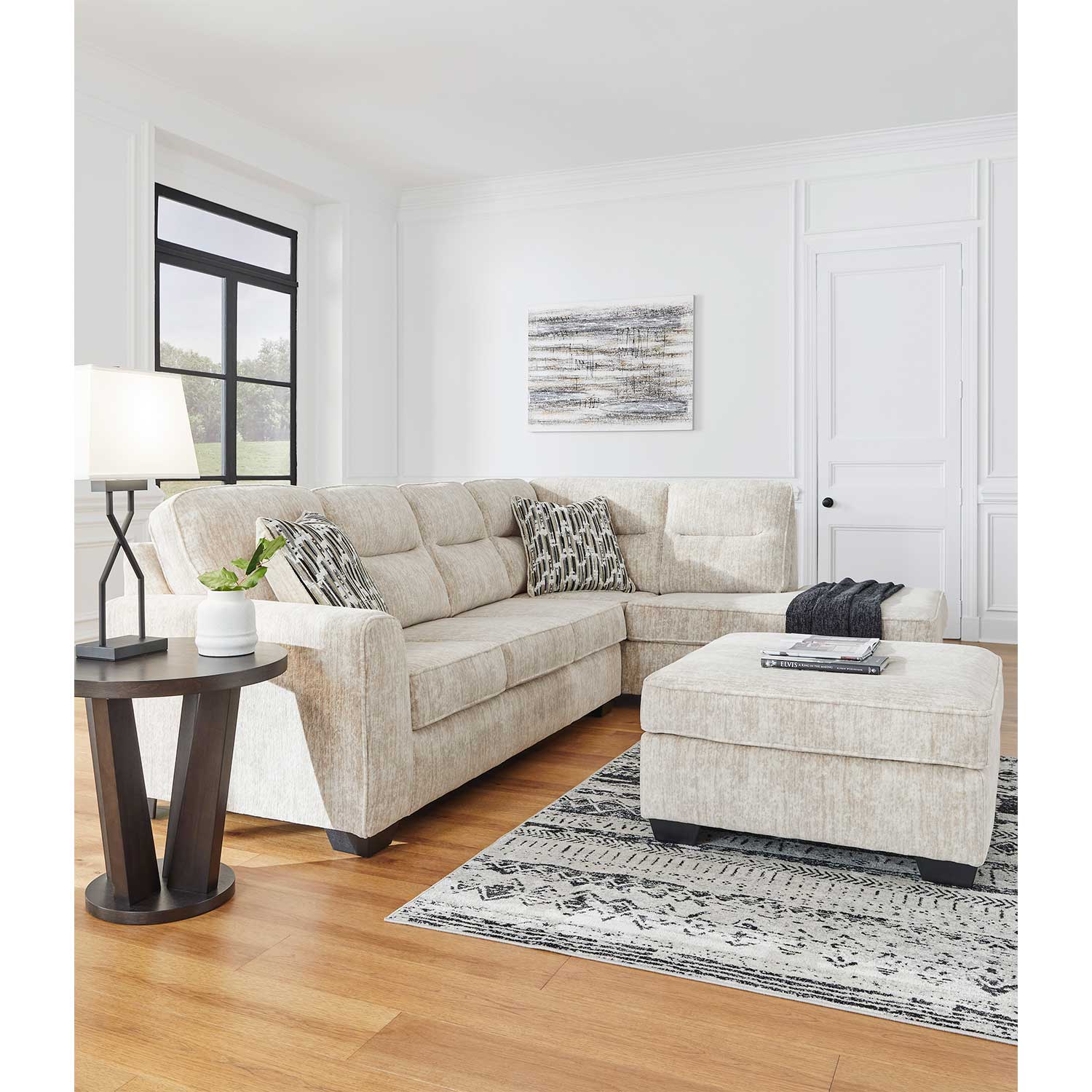 Parchment 2PC Sectional with RAF Chaise | J2-505RC-2PC | AFW.com