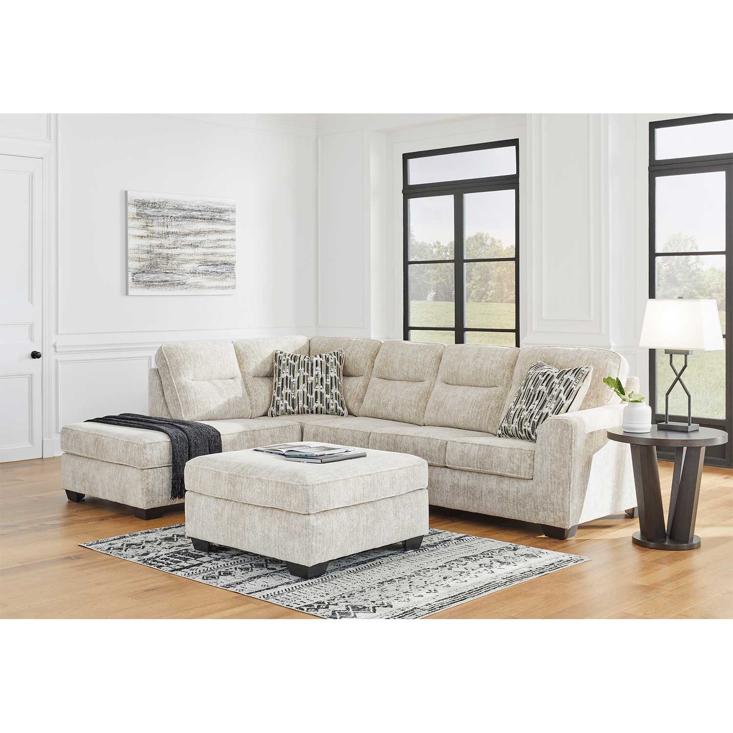 Parchment 2PC Sectional with RAF Chaise | J2-505RC-2PC | AFW.com