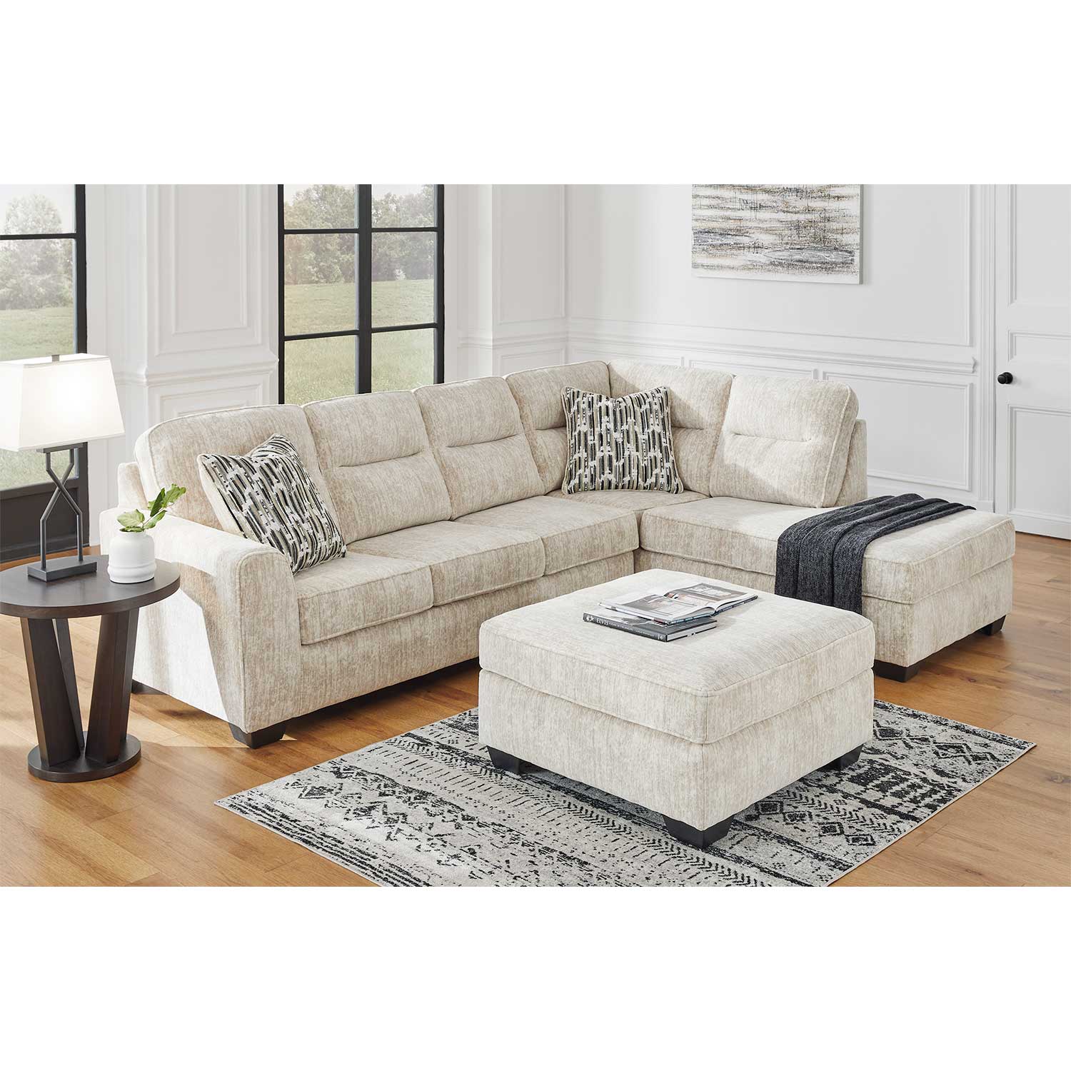 Parchment 2PC Sectional with RAF Chaise | J2-505RC-2PC | AFW.com