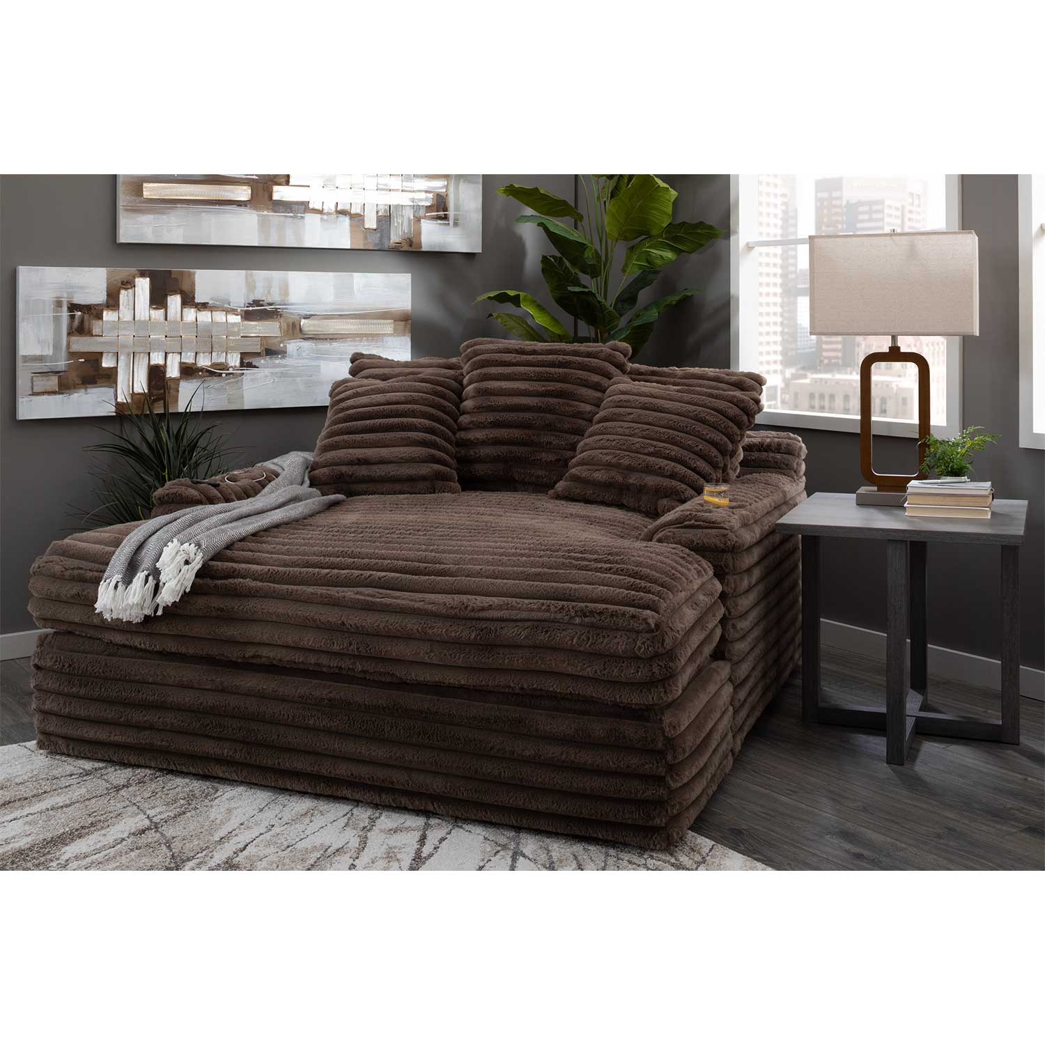 Snuggle Chocolate Double Chaise | B1-4500 | AFW.com