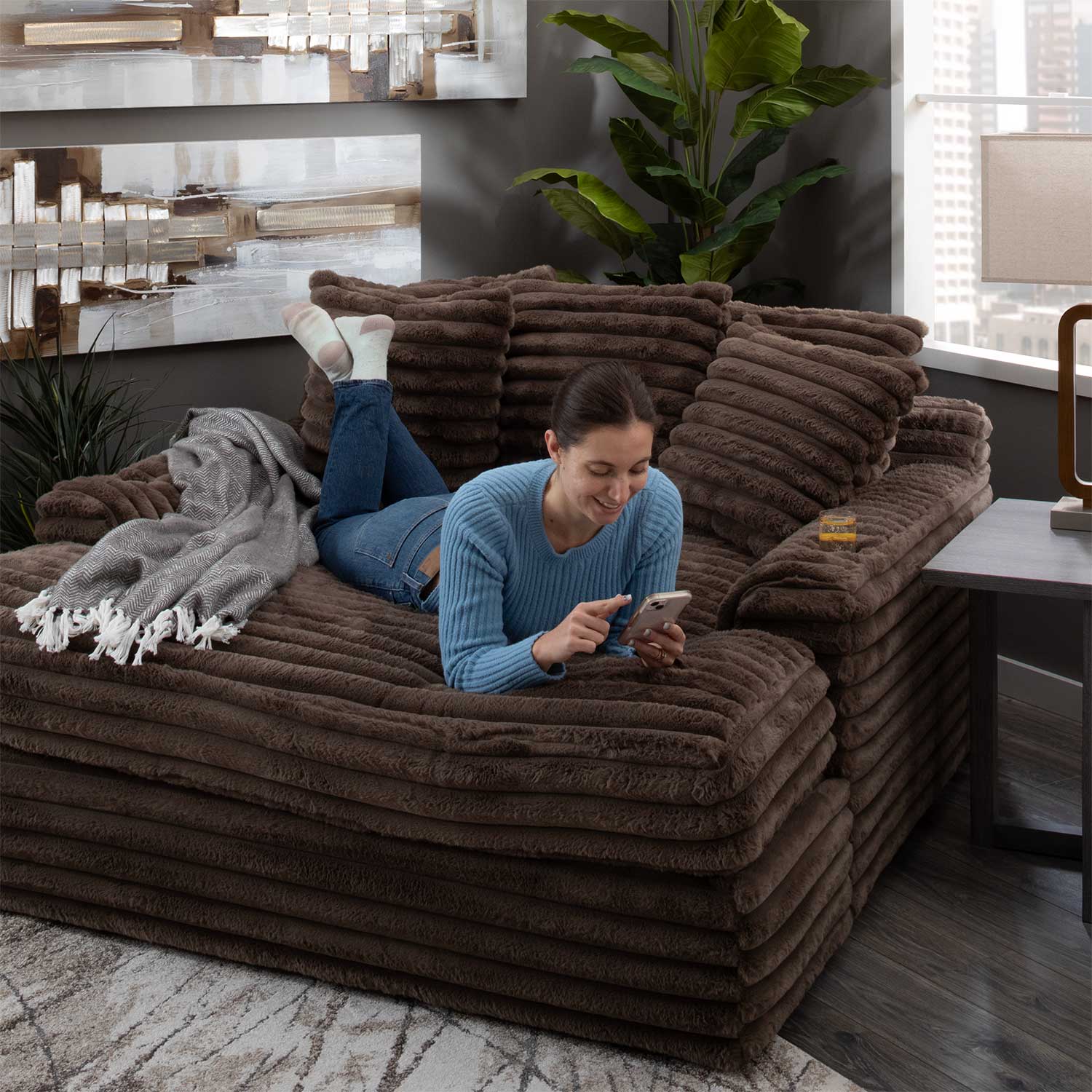 Snuggle Chocolate Double Chaise | B1-4500 | AFW.com