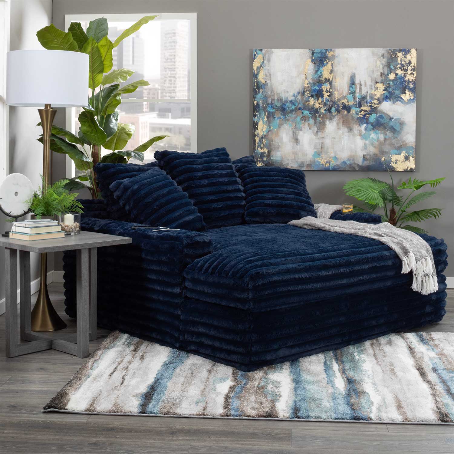 Snuggle Blue Double Chaise 4500 JULIA BLUE | | AFW.com