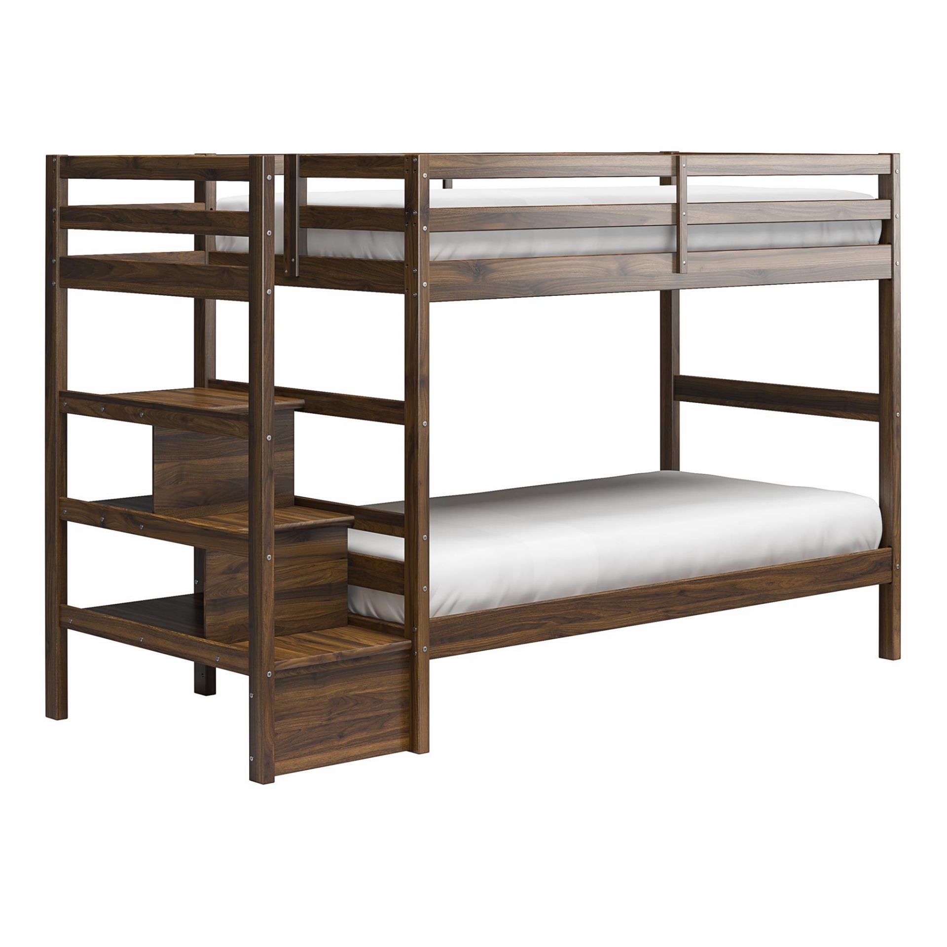 Zaire Bunk Bed with Storage Staircase, Mocha | 4742219 | | AFW.com