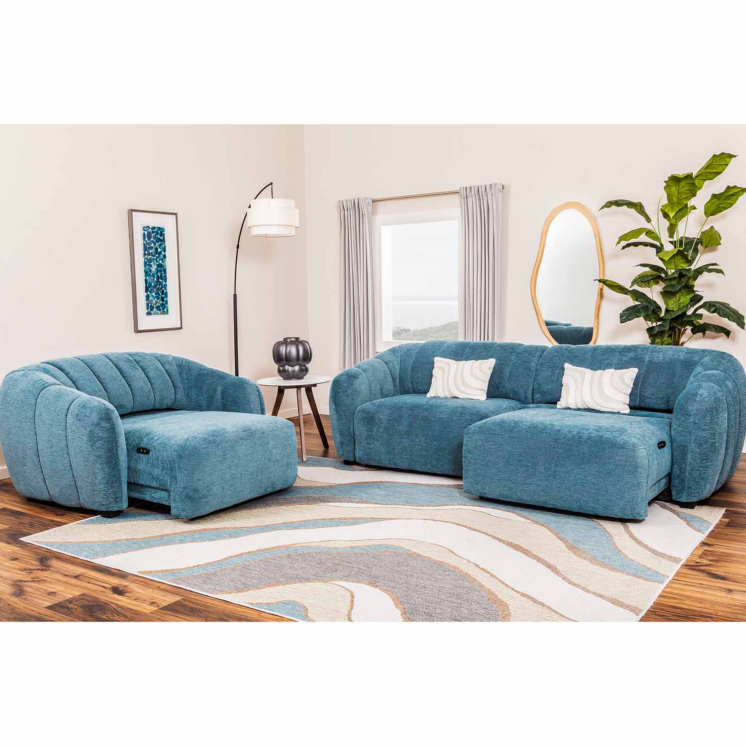 Dahlia 2PC Power Slider Sectional Sofa - | AFW.com