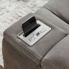 Nex Gen Gray Triple Power Zero Gravity Recline Console Loveseat ...