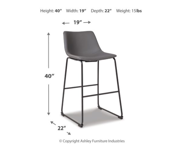 Centiar Gray Pub Height Bar Stool 2 Pack - Ashley Furniture | AFW.com